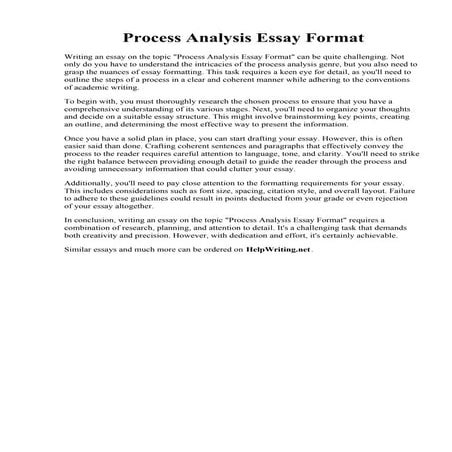 Process Analysis Essay Format. FREE 10 Sample Analysis Essay Templates ...