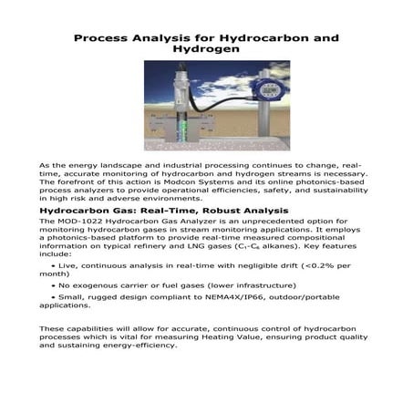 Process Analysis for Hydrocarbon and Hydrogen.docx