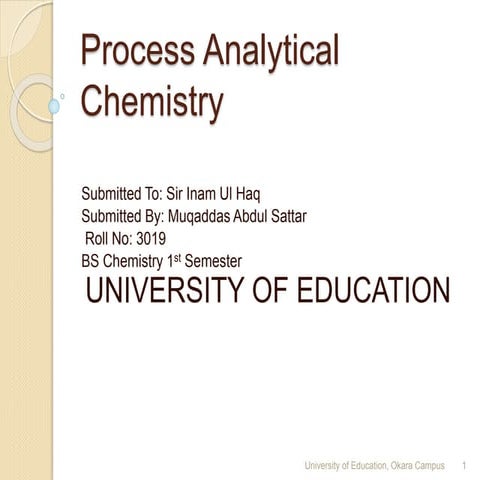 Process analytical chemistry | PPTX