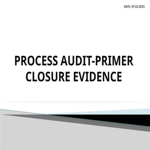 PROCESS AUDIT - How to closed any process audit by customer | PPT