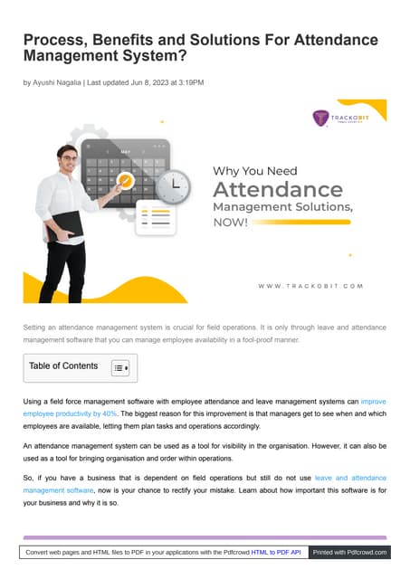 Task Tracker: Simplify Attendance Management System | PPTX