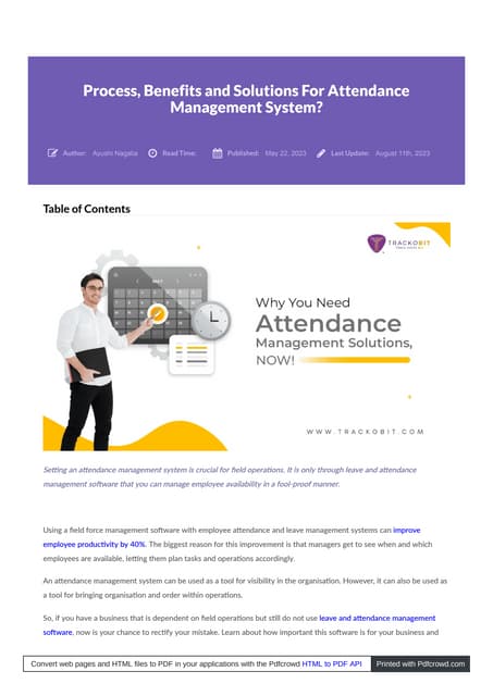 Task Tracker: Simplify Attendance Management System | PPTX
