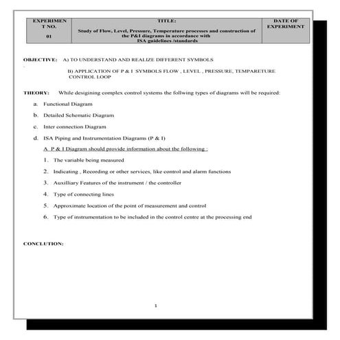 Process control lab manual | DOC