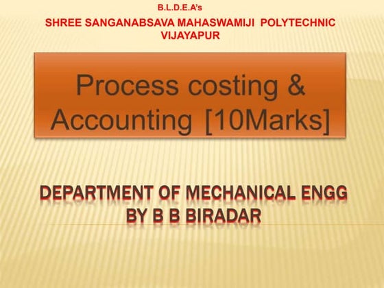 Process costing final | PDF