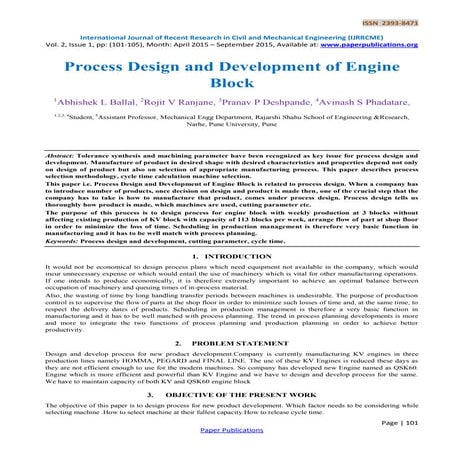 Process Design and Development of Engine Block | PDF