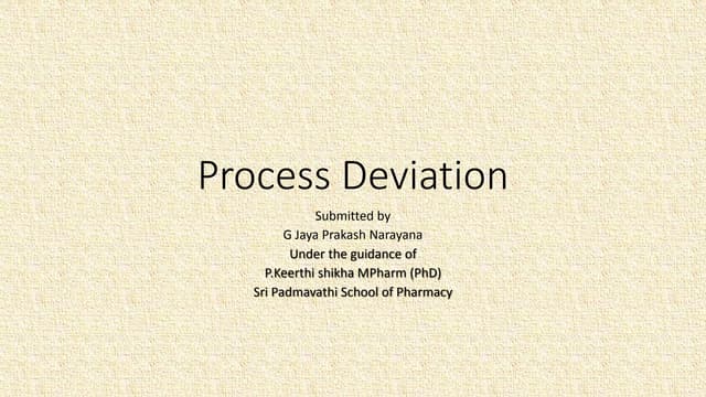 Process Deviation Pptx