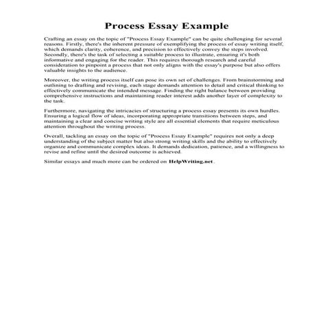 Process Essay Example | PDF | Television | Entertainment