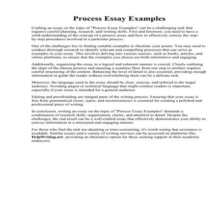 Process Essay Examples. Informational process essay. 100 Informative ...