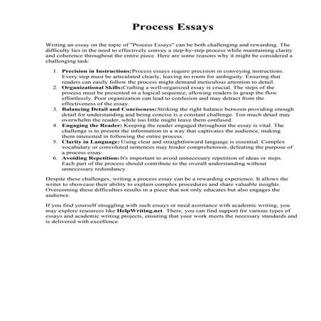 Process Essays. Samaritan Hospital School of Nursing | PDF