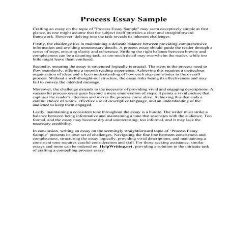 Process Essay Sample.pdf | Homework and Study | Education