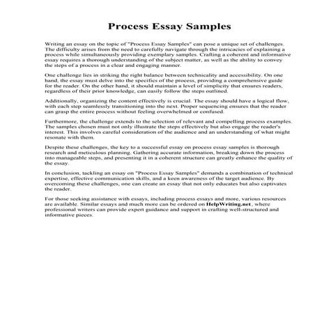 Process Essay Samples.pdf | Homework and Study | Education