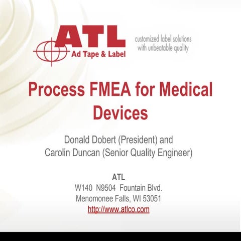Process FMEA for Medical Devices | PDF
