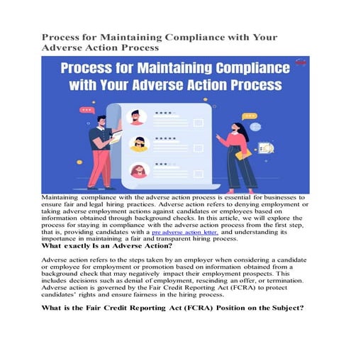 Adverse Action Process for Maintaining Compliance | The Enterprise ...