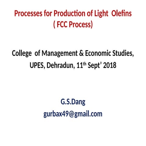 Process for olefins Production for olefin production Sept 2018.pptx