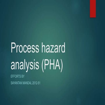 Process hazard analysis (pha) | PPTX
