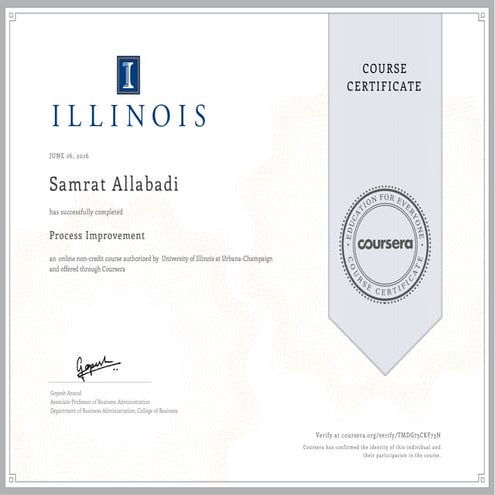 Process improvement coursera | PPT