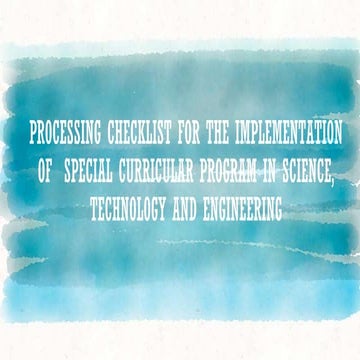 Special Science Elementary School Project | PPTX