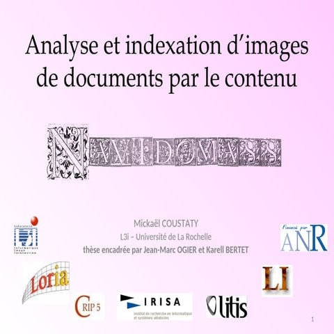 Analyse et indexation d'images par le contenu | PPT
