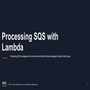 Processing Messages In A Sqs With Lambda Function Ppt