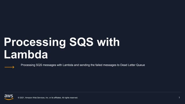 Processing Messages In A Sqs With Lambda Function Ppt