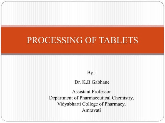 defect of tablets.pptx | Pharmaceutical Industry | Industries