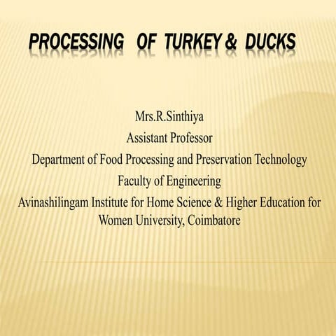 Processing of turkey & duck | PPT