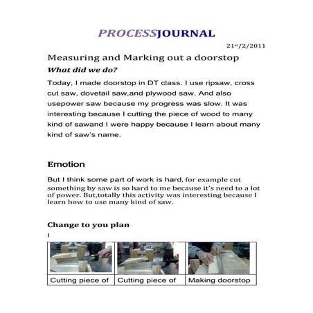 Process journal 2 | PDF