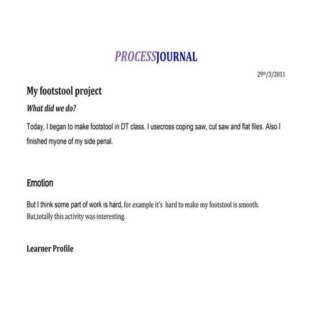 Process journal9 | DOCX