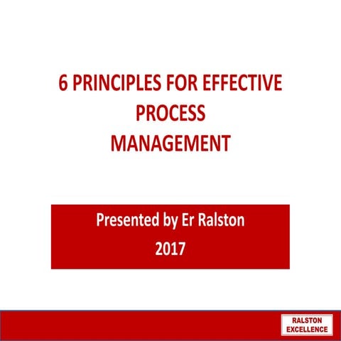 6 Principles for Effective Process Management | PDF