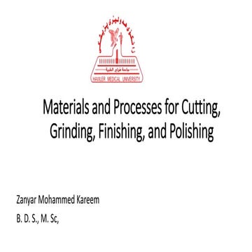 process & material for cutting, finishin polishing ...pptx