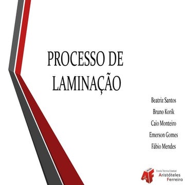 Processo de laminacao | PPTX