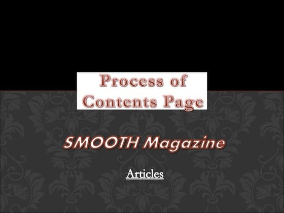 Process Of Contents Page - Editor’s Note | PPT