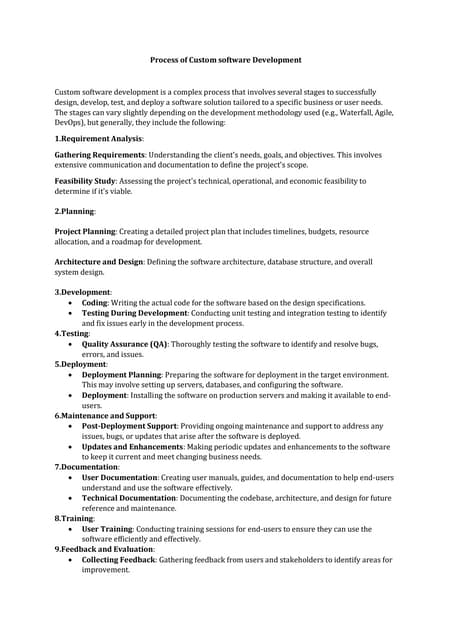 Process of Custom software development .pdf Process of Custom software development .pdf