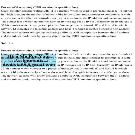 Process Of Determining Cidr Notation In Specific Subnetclassless Pdf
