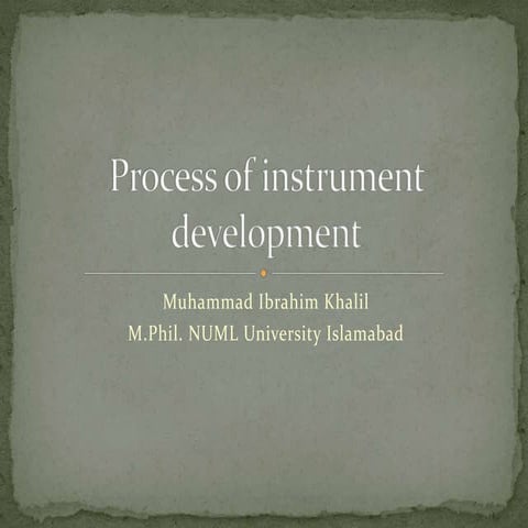 Process of instrument develoment | PPTX