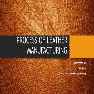 Process of leather manufacturing | PPTX