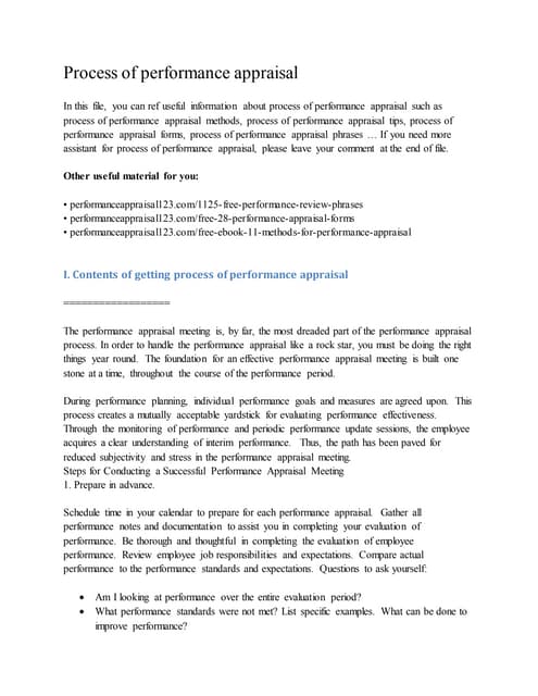 Performance Appraisal