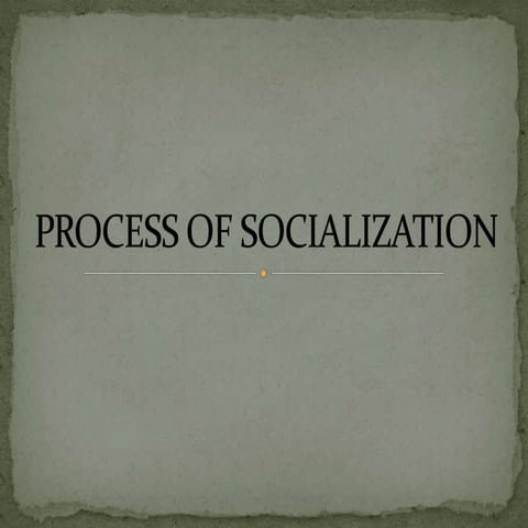 Process of socialization | PPTX