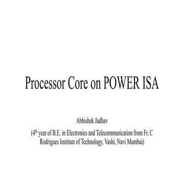 Processor core on POWER ISA | PPT