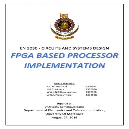 Fpga Verilog Processor Design Pdf Programming Languages Computing 1438