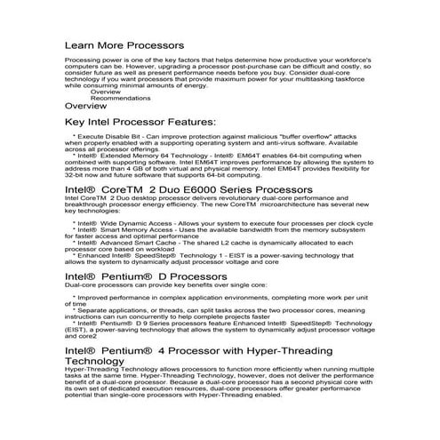 Core 2 Duo Processor | PPTX