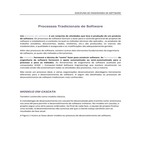Processos de software | PDF | Computer Software and Applications | Computing