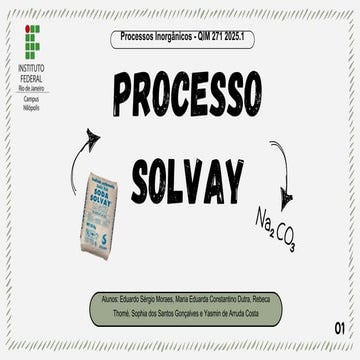 Chemistry Solvay process Química processos inorgânicos | PDF