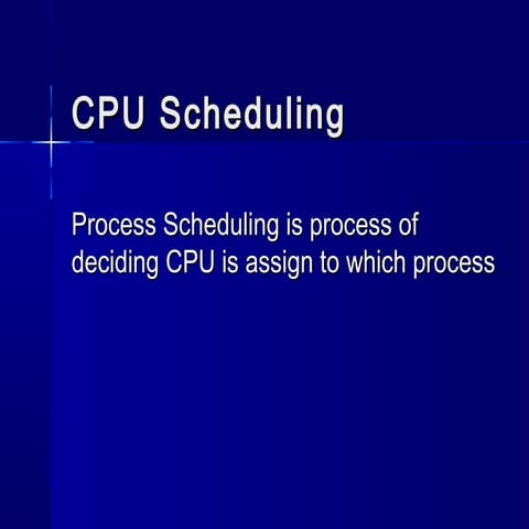 Process scheduling | PPT