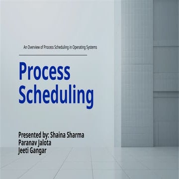 Process Scheduling. pptx | PPT