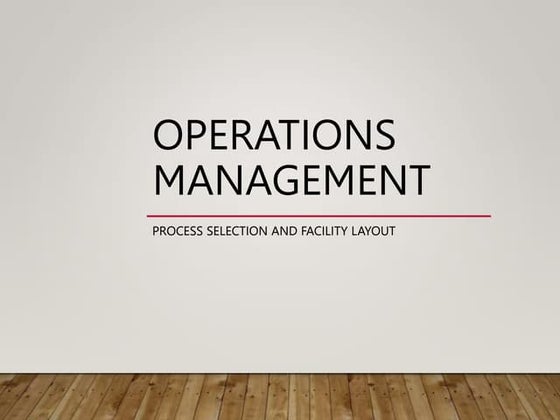 Process layout operations management | PPT