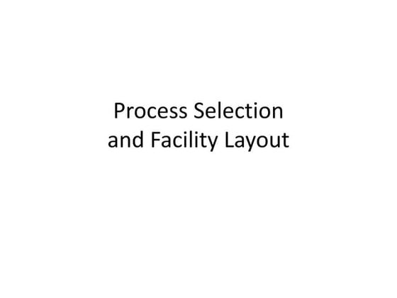 Process layout operations management | PPT