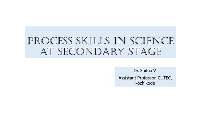 Science Process Skills | PPT