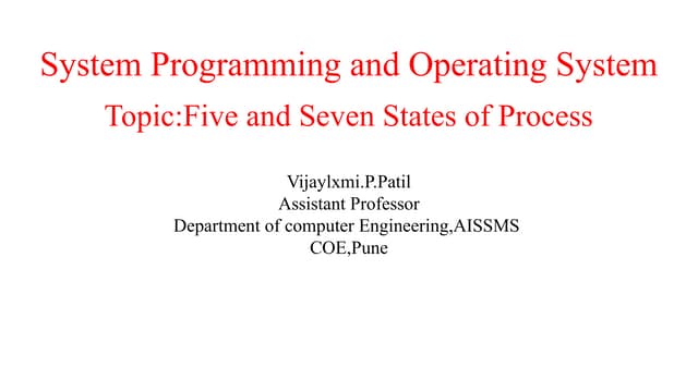 process State Models | PPTX