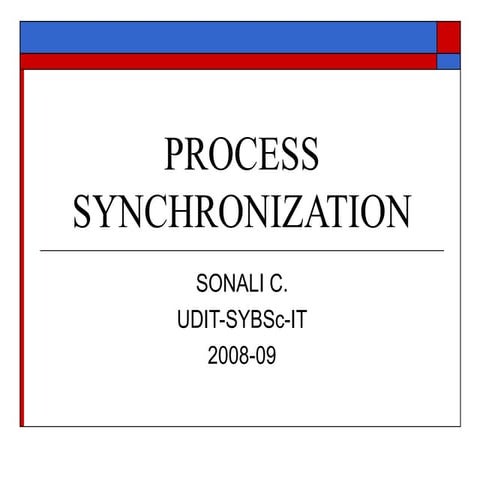 Process Synchronization Ppt